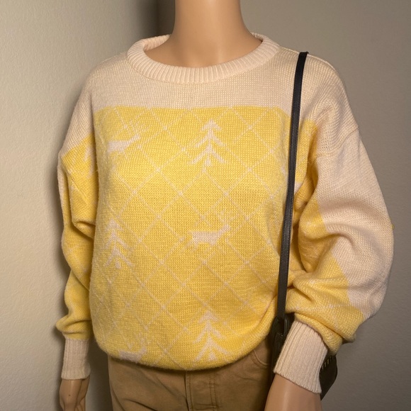 Vintage | Sweaters | Vintage 7s Wool Sweater Pure Virgin Wool Yellow ...